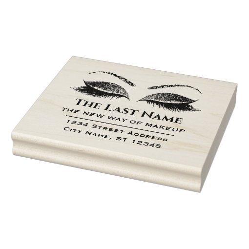 Business Logo Eyelash Makeup Artist Beauty Salon Rubber Stamp | Zazzle