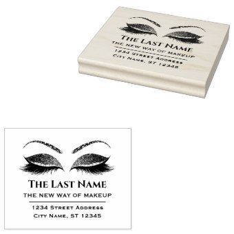 Business Logo Eyelash Makeup Artist Beauty Salon Rubber Stamp | Zazzle