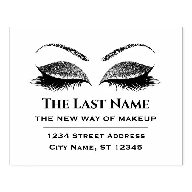 Business Logo Eyelash Makeup Artist Beauty Salon Rubber Stamp | Zazzle