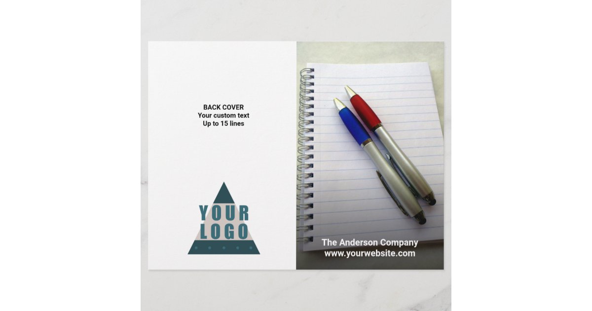 Business Logo Full Bleed Cover Folded Brochure | Zazzle