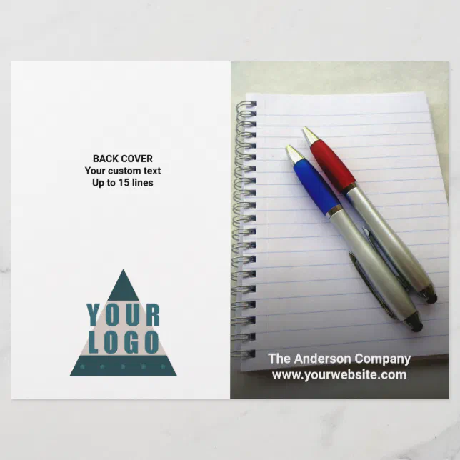 Business Logo Full Bleed Cover Folded Brochure | Zazzle