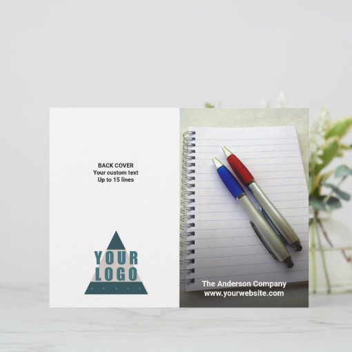 Business Logo Full Bleed Cover Folded Brochure | Zazzle