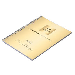 Business logo gold elegant name script notebook | Zazzle