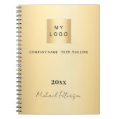 Business logo gold elegant name script notebook | Zazzle