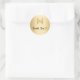 Business logo gold thank you classic round sticker | Zazzle