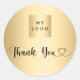 Business logo gold thank you classic round sticker | Zazzle