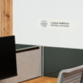 Business Logo | Gray Employee Staff Nameplate Wall Decal | Zazzle