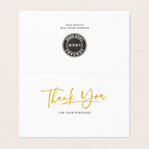 Business Logo Hand Lettered Mini Thank You Card | Zazzle