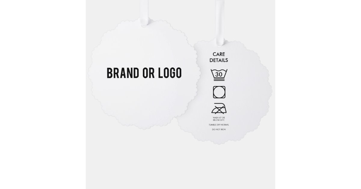 Business Logo Hang Tag Clothing Swing Care Details Ornament Card | Zazzle