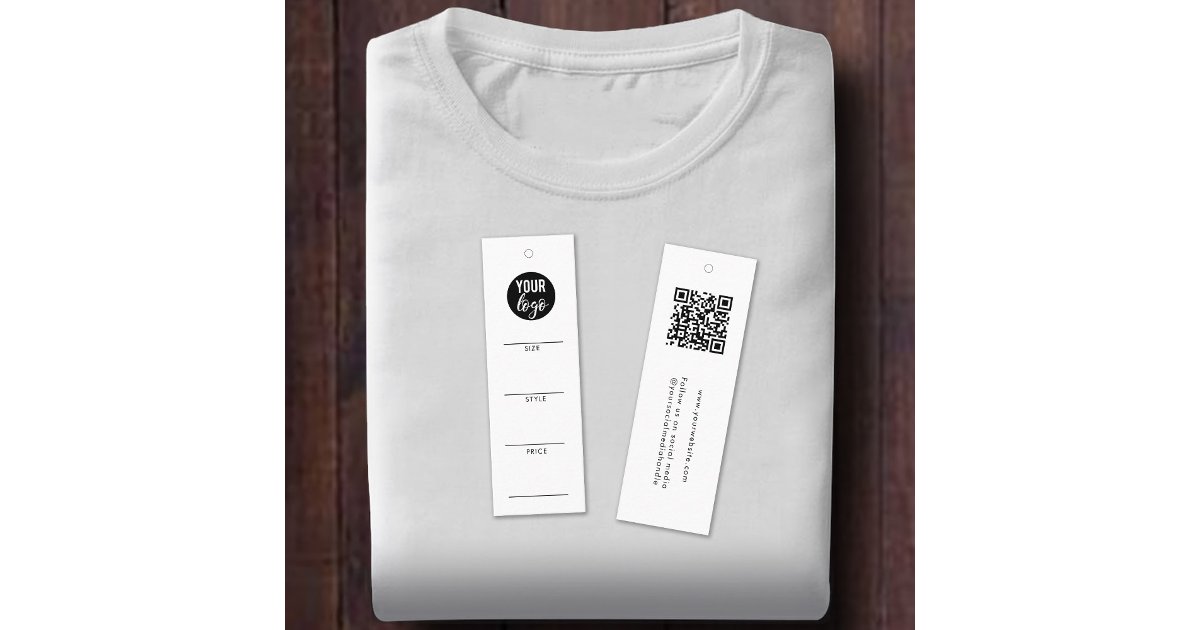 Business Logo Hang Tag Clothing Swing QR Code | Zazzle