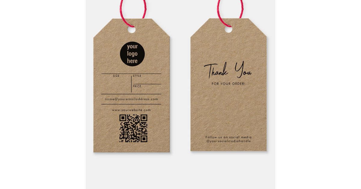 Business Logo Hang Tag Price Clothing Swing Tags | Zazzle