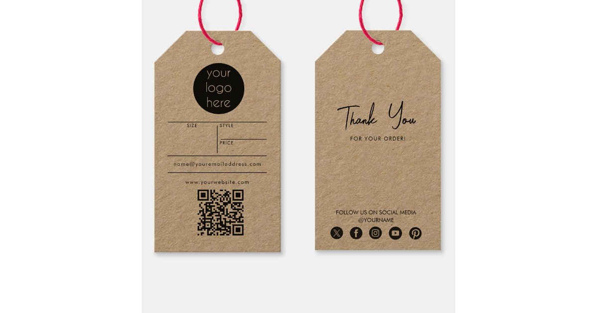 Business Logo Hang Tag Price Clothing Swing Tags | Zazzle