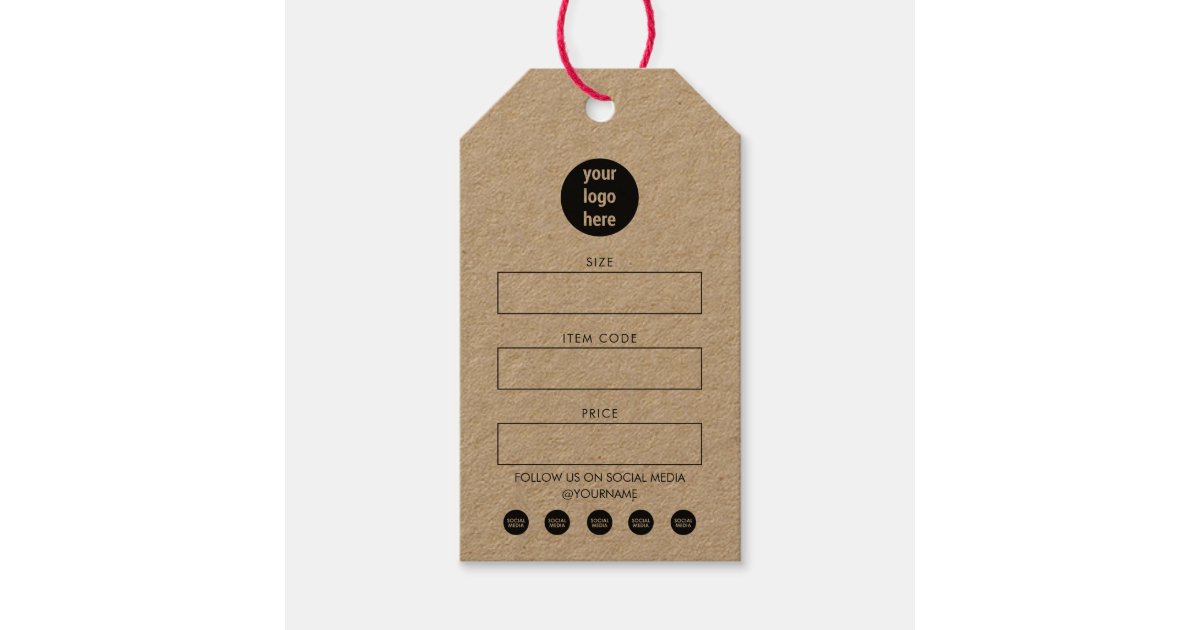 Business Logo Hang Tag Price Clothing Swing Tags | Zazzle