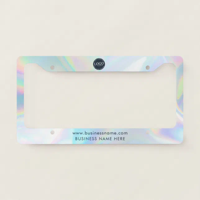 Business Logo Holographic Custom License Plate Frame | Zazzle