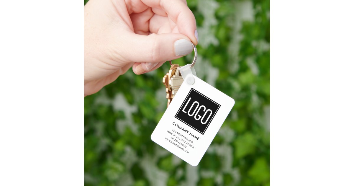 Business Logo Keychain | Zazzle