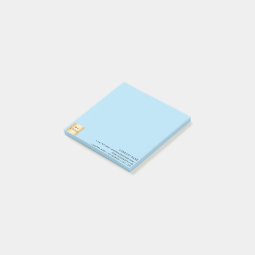 Business logo light blue post-it notes | Zazzle