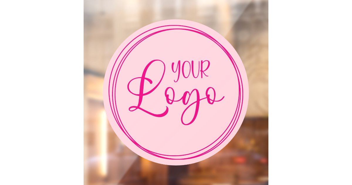 Business Logo Light Pink Circle Window Cling | Zazzle