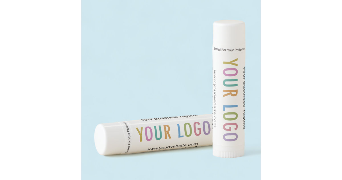Business Logo Lip Balm Natural Beeswax Promotional | Zazzle
