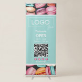 Business Logo | Macaron French Patisserie Mint Retractable Banner | Zazzle
