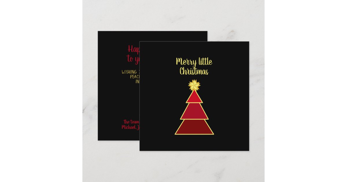 Business Logo Merry Christmas Simple Square Card | Zazzle