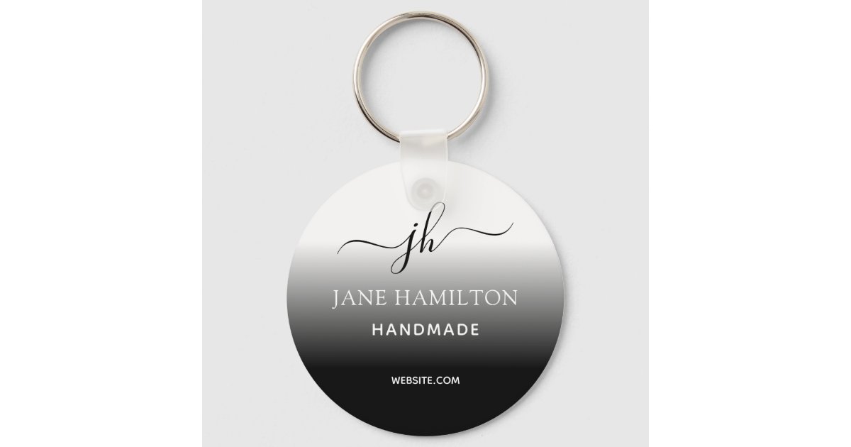 Business Logo Minimal Simple Keychain | Zazzle