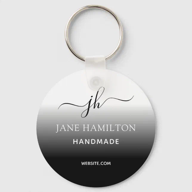 Business Logo Minimal Simple Keychain | Zazzle