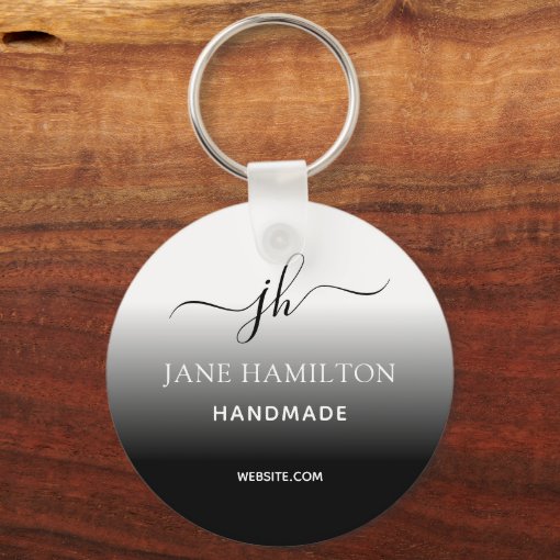 Business Logo Minimal Simple Keychain | Zazzle