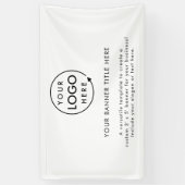 Business Logo | Minimalist Clean Simple White 5' Banner | Zazzle