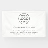 Business Logo | Minimalist Clean Simple White 5' Banner | Zazzle