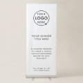 Business Logo | Minimalist Clean Simple White Retractable Banner | Zazzle