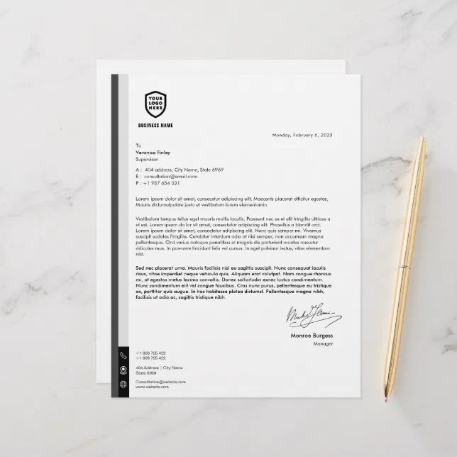 Business Logo | Minimalist Simple Clean Signature Letterhead | Zazzle