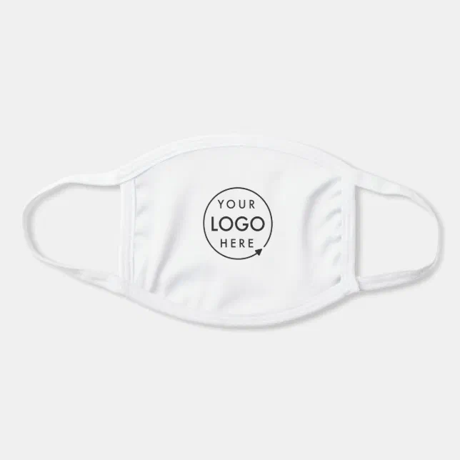 Business Logo | Minimalist Simple Clean White Face Mask | Zazzle