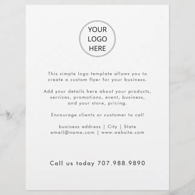 Business Logo Minimalist Simple Flyer | Zazzle