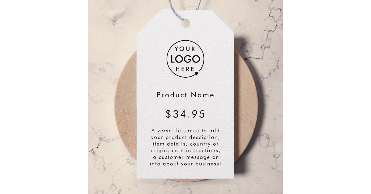 Business Logo | Minimalist Simple White Price Tags | Zazzle
