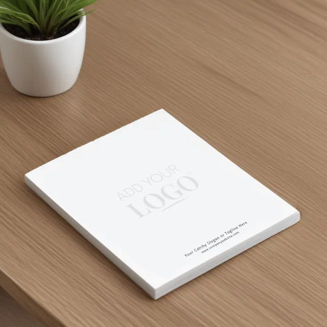 Business Logo Minimalist Watermark Notepad | Zazzle