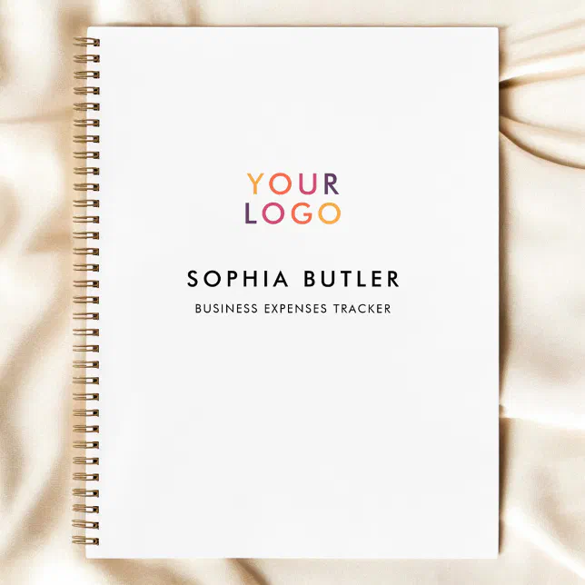 Business Logo Minimalist White Notebook | Zazzle