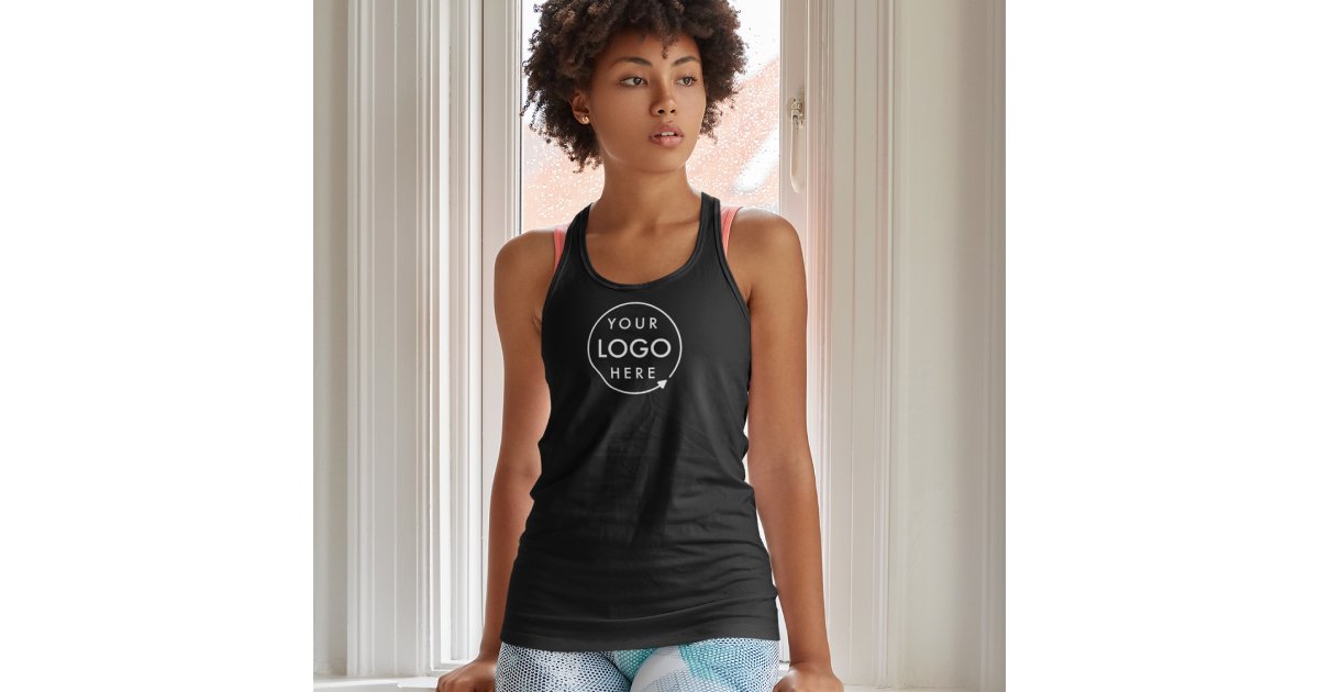 Business Logo | Modern Black Employee Workwear Tank Top | Zazzle