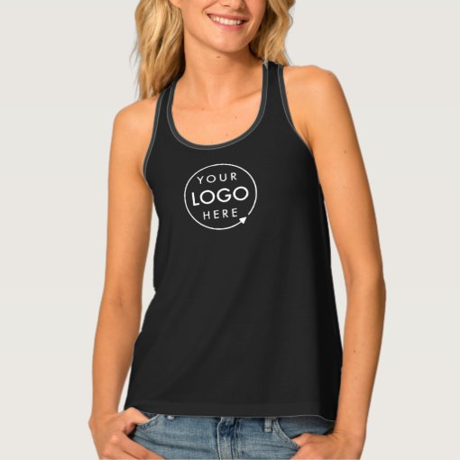 Business Logo | Modern Black Employee Workwear Tank Top | Zazzle