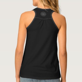 Business Logo | Modern Black Employee Workwear Tank Top | Zazzle