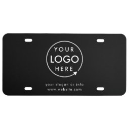 Business Logo | Modern Black Professional Branded License Plate | Zazzle