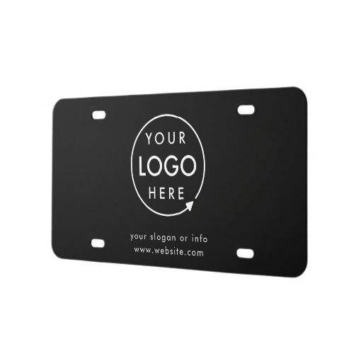 Business Logo | Modern Black Professional Branded License Plate | Zazzle