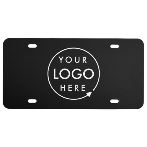 Business Logo | Modern Black Professional Branded License Plate | Zazzle