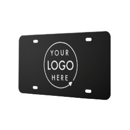 Business Logo | Modern Black Professional Branded License Plate | Zazzle