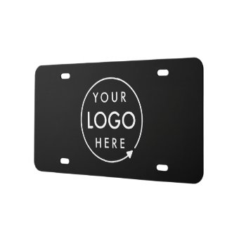 Business Logo | Modern Black Professional Branded License Plate | Zazzle