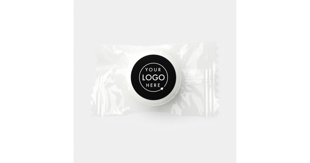 Business Logo Modern Black Promotional Swag Mint Life Saver® Mints | Zazzle