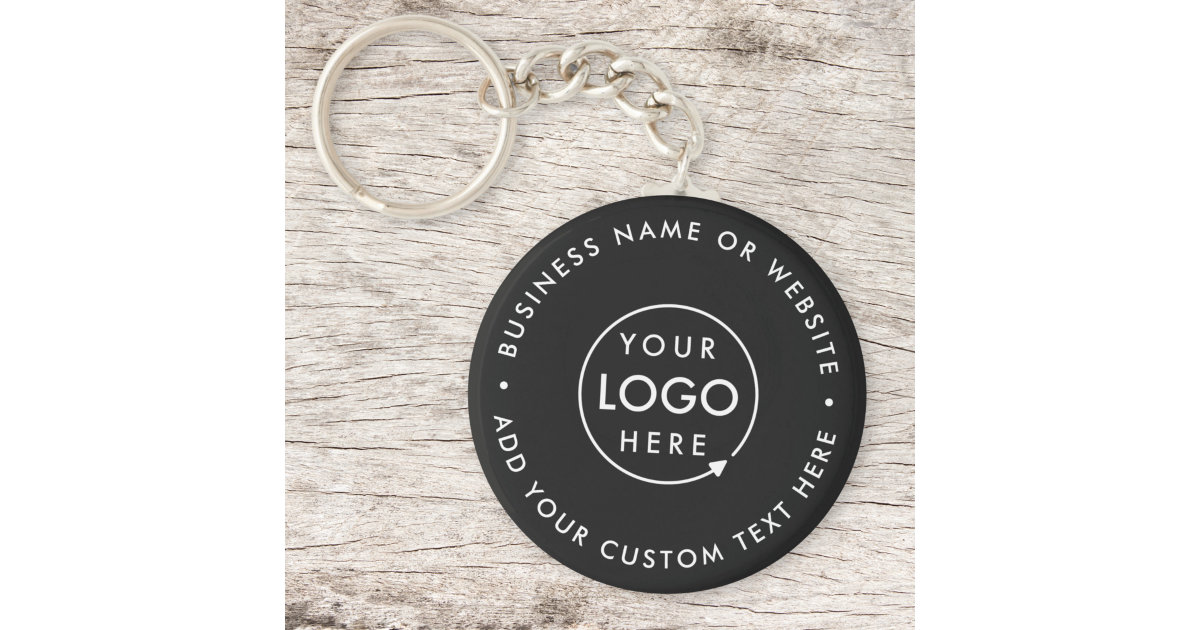 Business Logo | Modern Black Stylish Professional Keychain | Zazzle