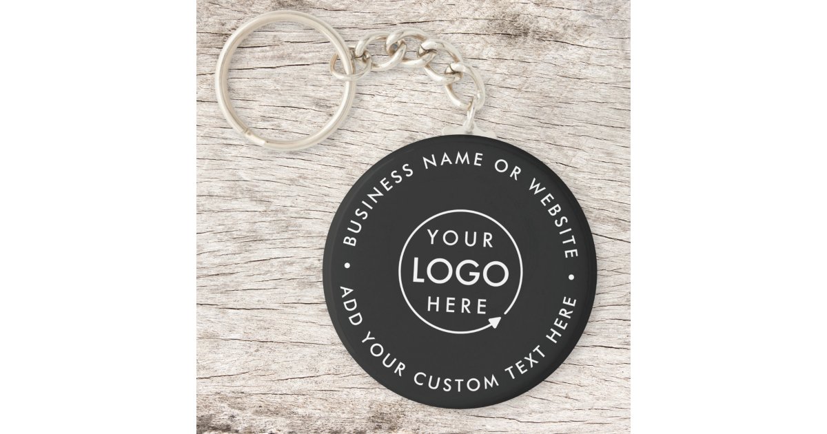 Business Logo | Modern Black Stylish Professional Keychain | Zazzle