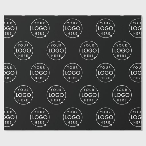 Business Logo | Modern Corporate Company Black Wrapping Paper | Zazzle
