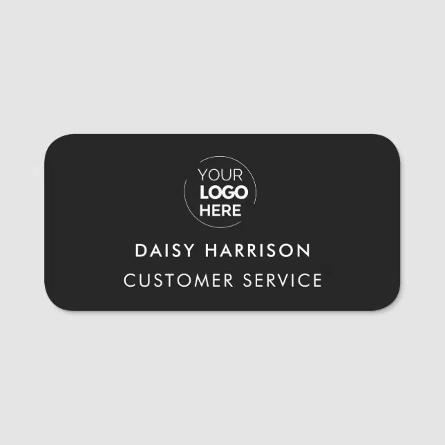 Business Logo | Modern Custom Employee Staff Name Tag | Zazzle