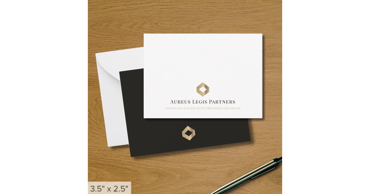 Business Logo Modern Luxury Note Card | Zazzle